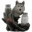 Decorative Gray Wolf Glass Salt and Pepper Shaker Set with Holder ...