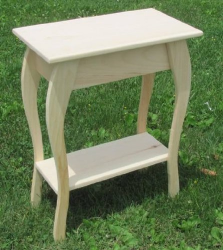 Solid Wood Unfinished End Table Pine Amish Made | rustic-touch | rustic ...