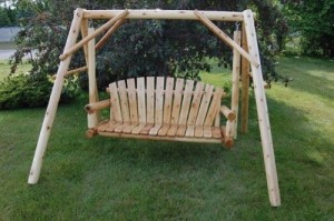Moon Valley Cedar Works Unfinished Lawn Swing, 5-Feet | rustic-touch ...