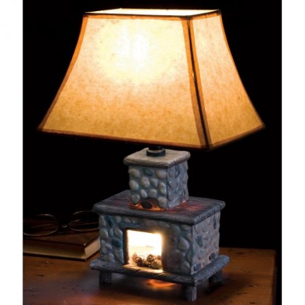 Hand Painted Ceramic Fireplace Table Lamp | rustic-touch | rustic decor ...